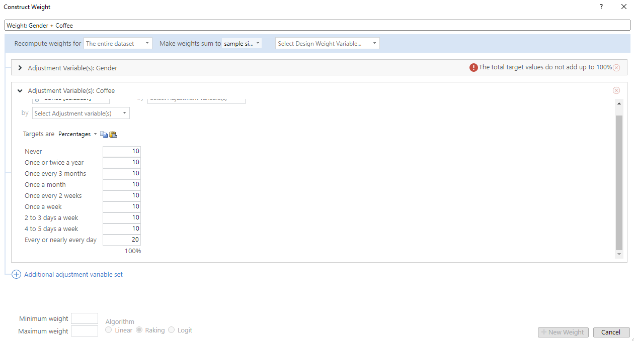 How to Configure a Weight from Variable(s) – Q Help